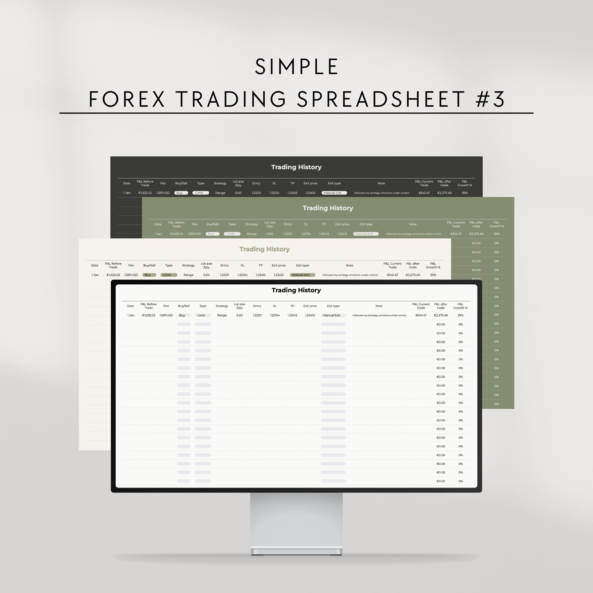 Simple Forex Trading Spreadsheet #3 - Etsy