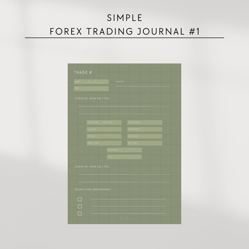 Simple Forex Trading Journal - Etsy