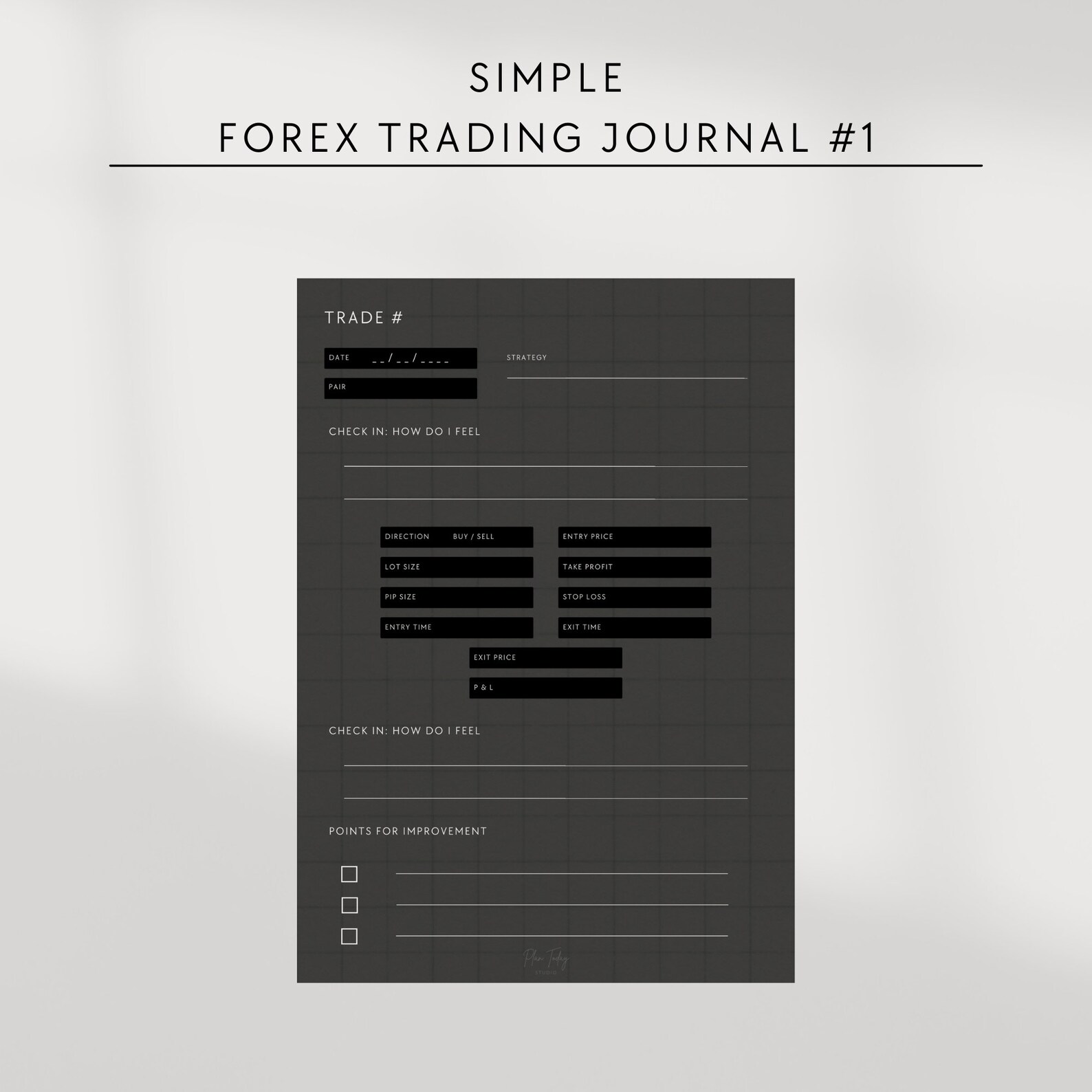Simple Forex Trading Journal - Etsy