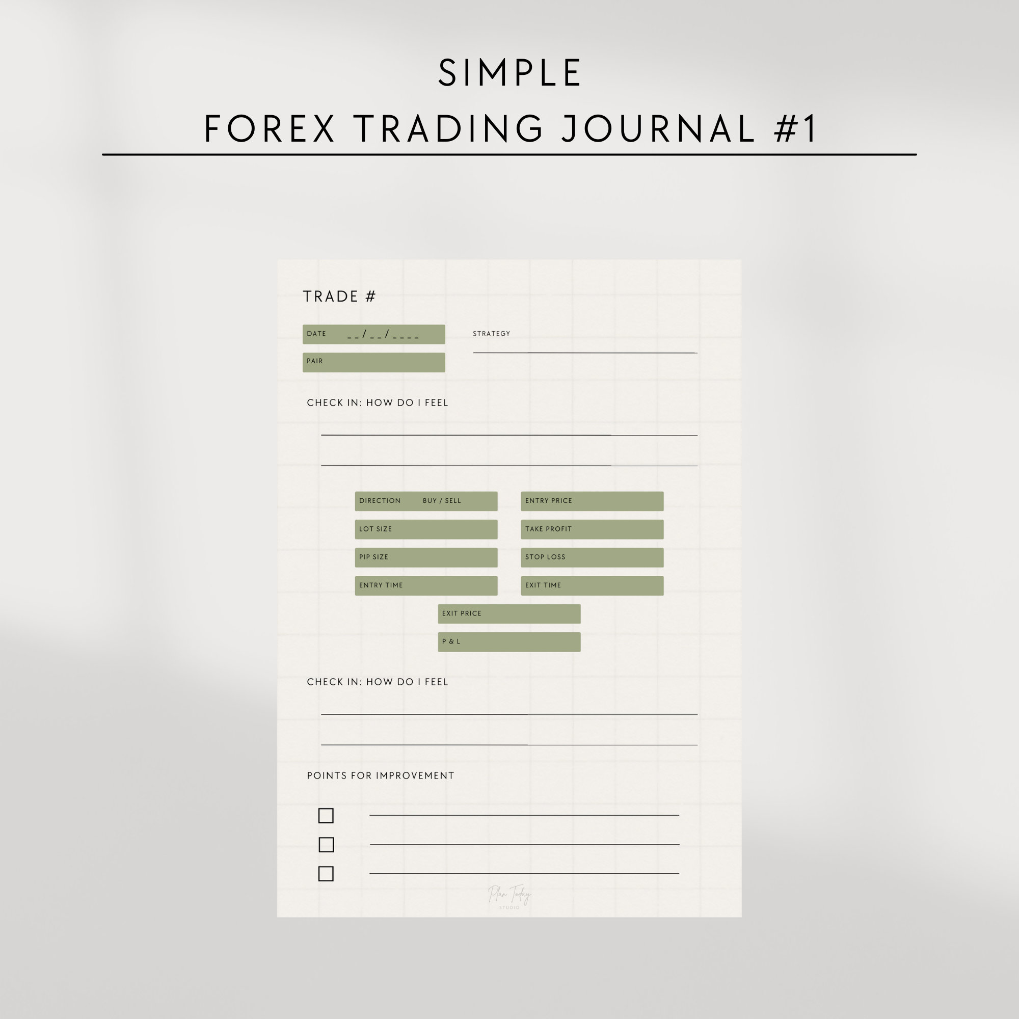 Simple Forex Trading Journal - Etsy