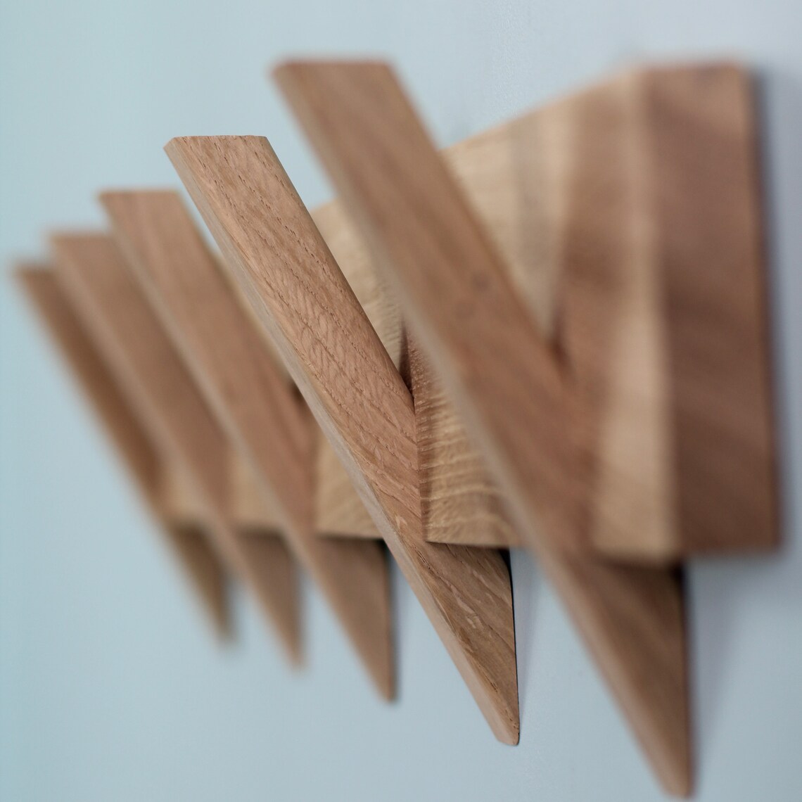 Modern Oak Rack With 4-5-6-7-8 Hooks/ Wall Mount Coat Rack/ Oak Coat ...