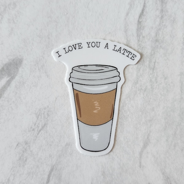 Latte Sticker - Etsy