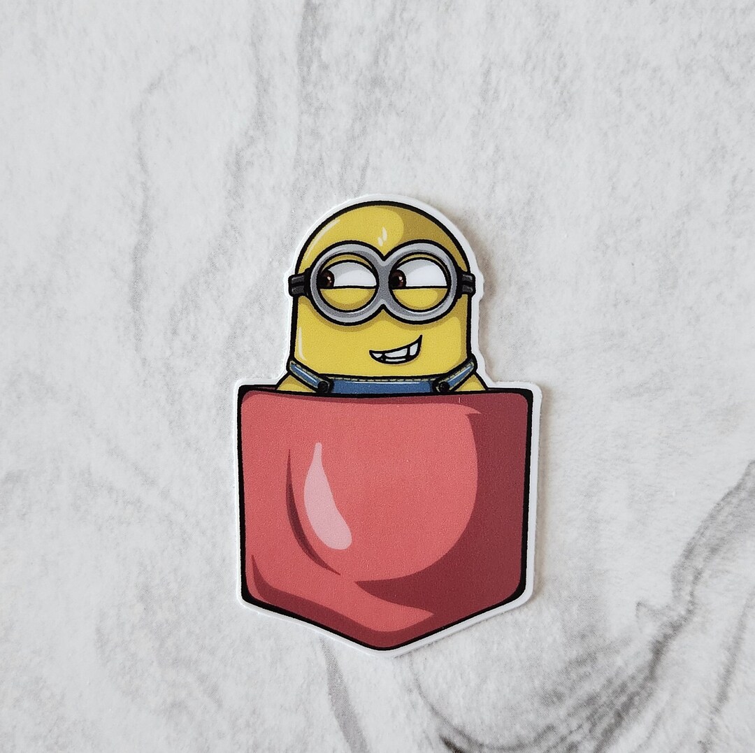 Minion in Pocket Sticker L Cute Minion L Despicable Me Minion L Minion ...