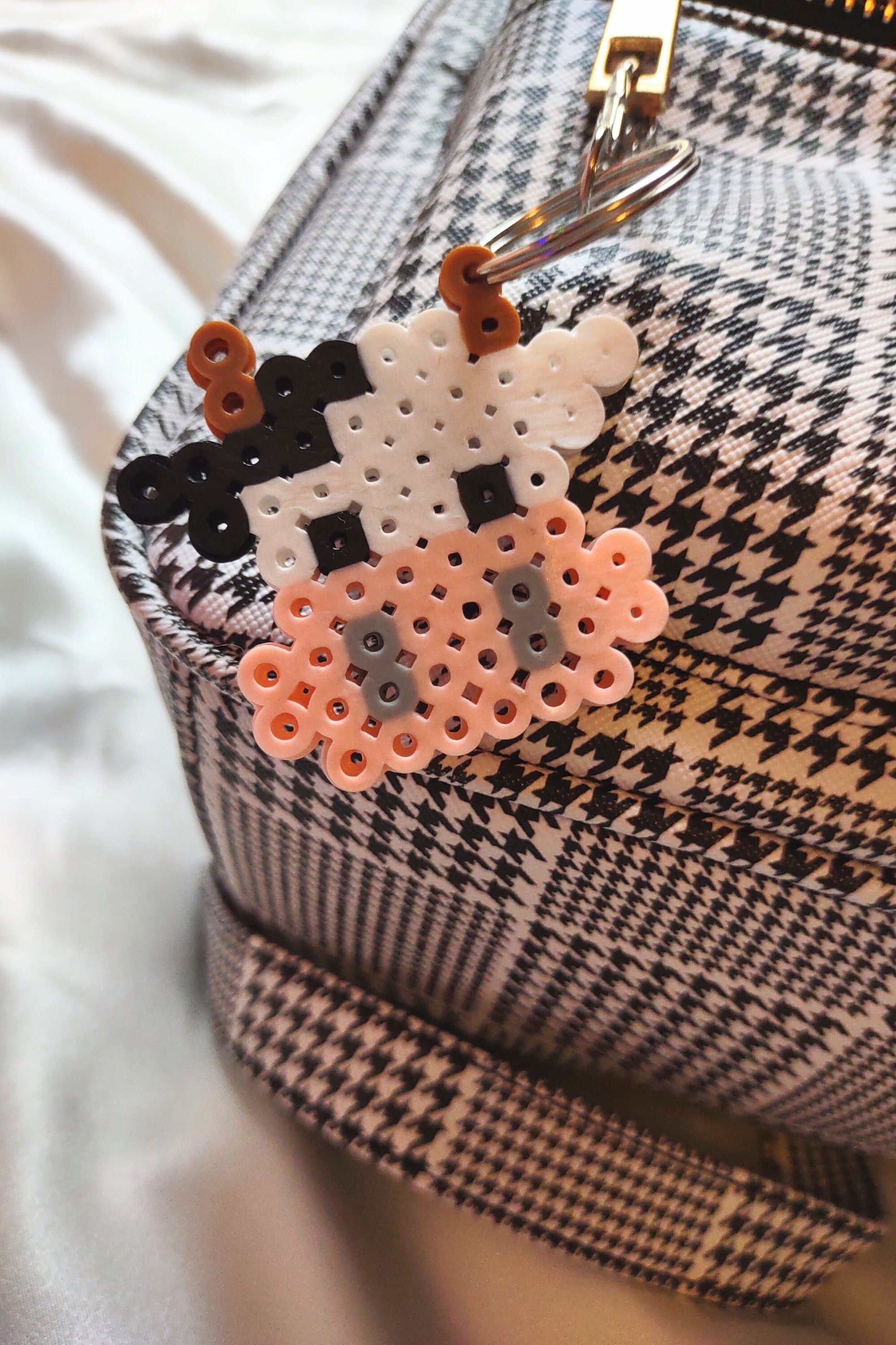 Cute Perler Bead Cow Keychain - Etsy