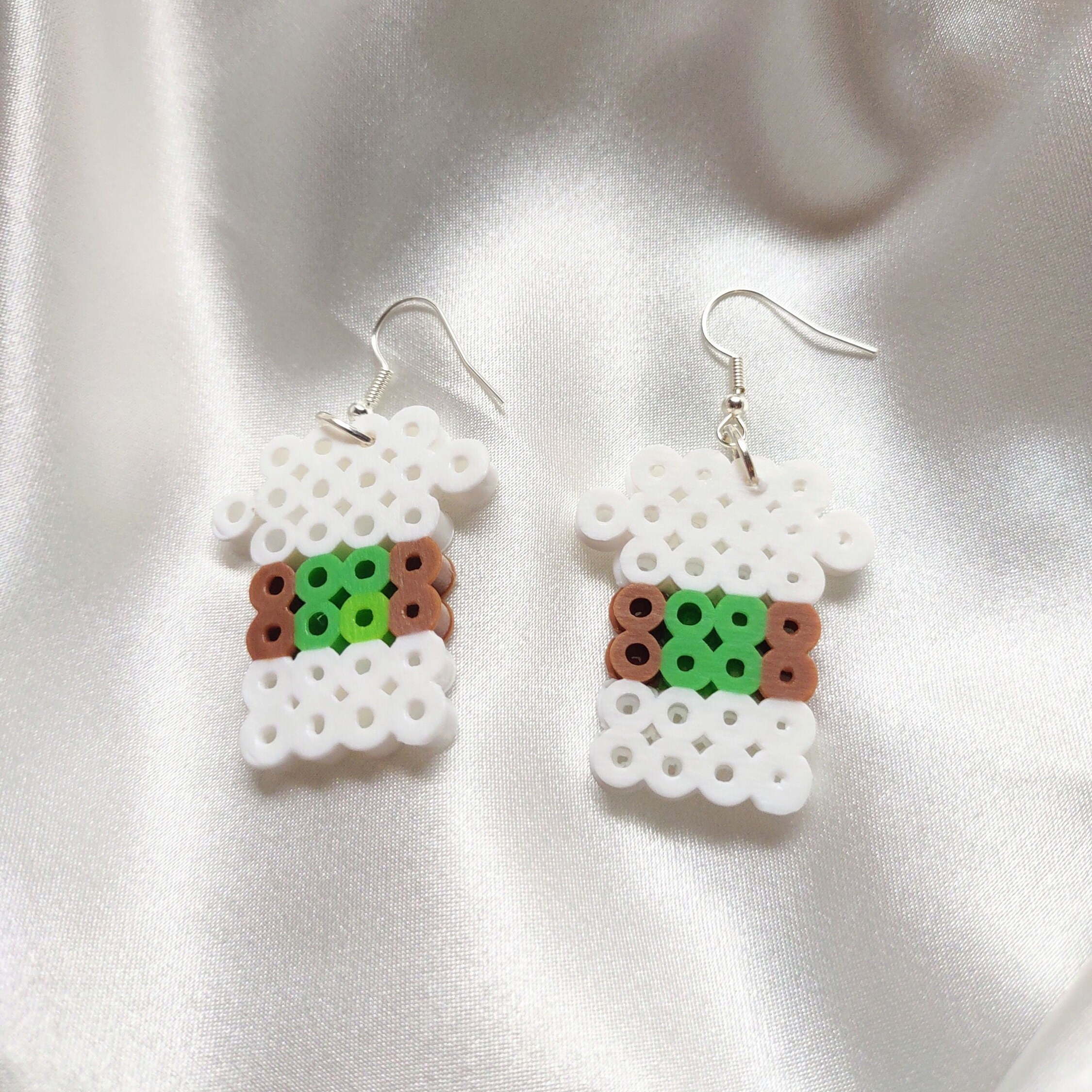 Cute Coffee Cup Perler Bead Earrings - Etsy