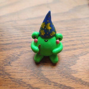Polymer Clay Frog Wizard Desk Friend - Etsy