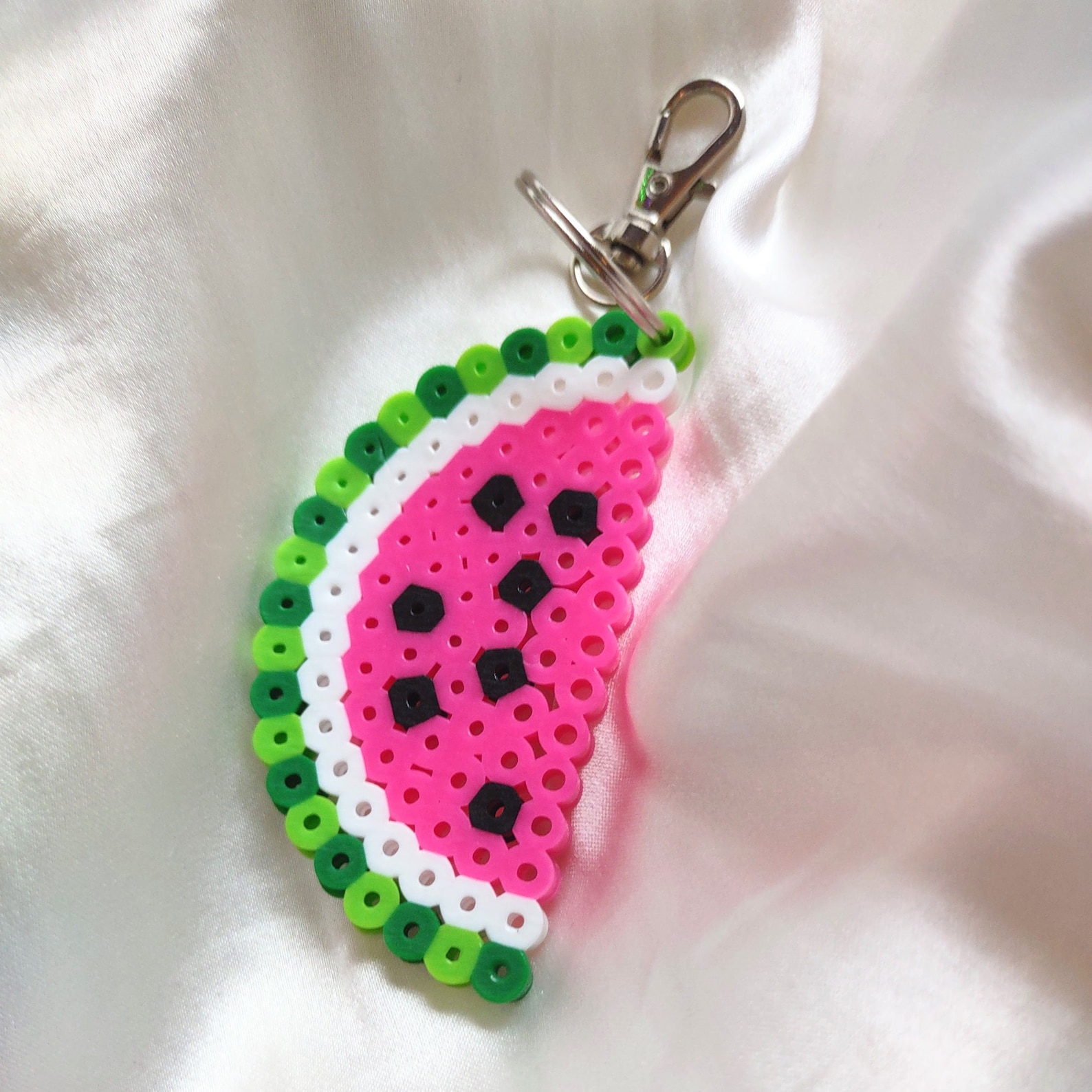 Cute Watermelon Perler Bead Keychain - Etsy