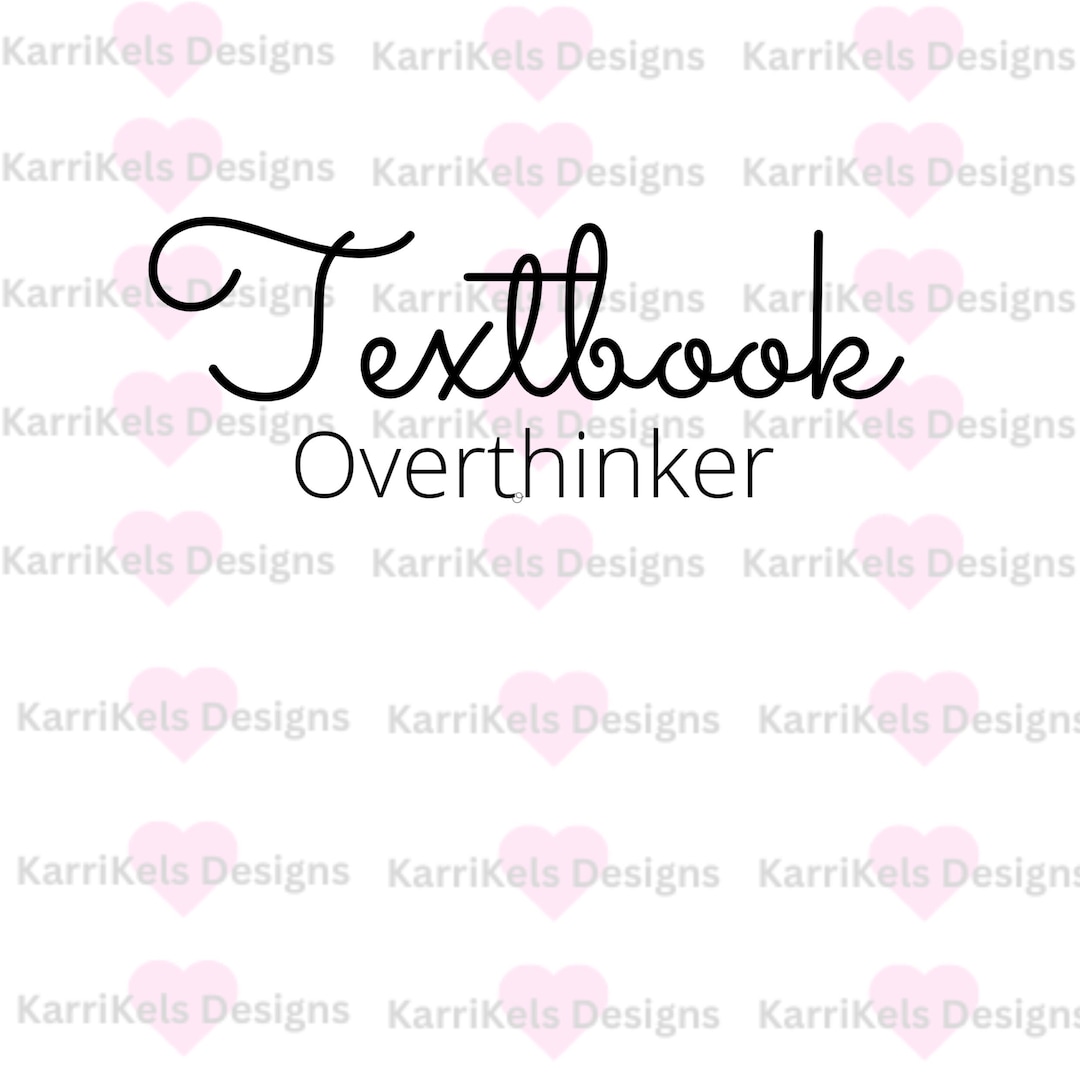 Textbook Overthinker SVG - Etsy