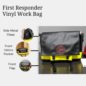 Firefighter Laptop Bag Messenger Bag, Durable Vinyl Briefcase ...