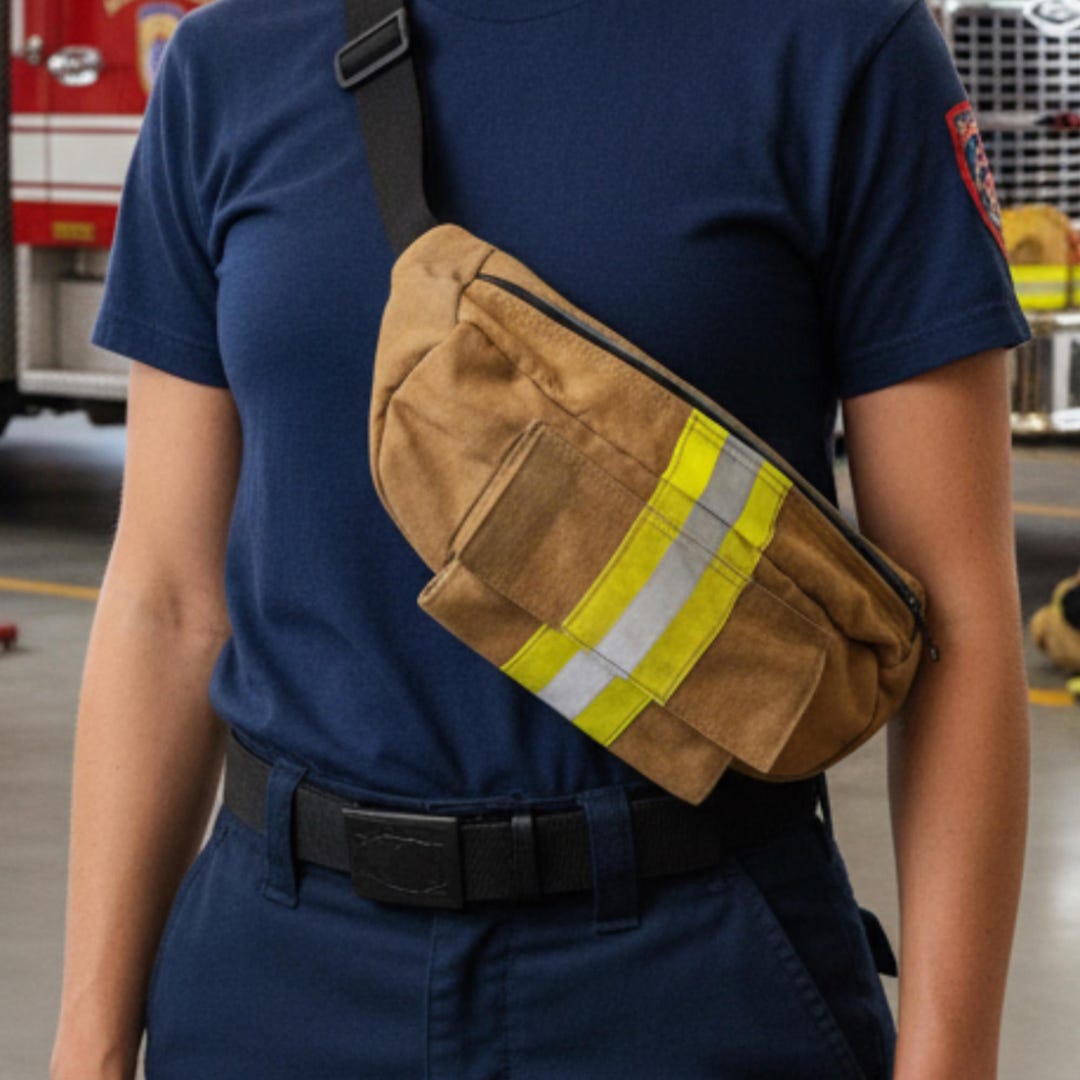 Firefighter Bunker Gear Sling Bag Reflective Turnout Crossbody First ...