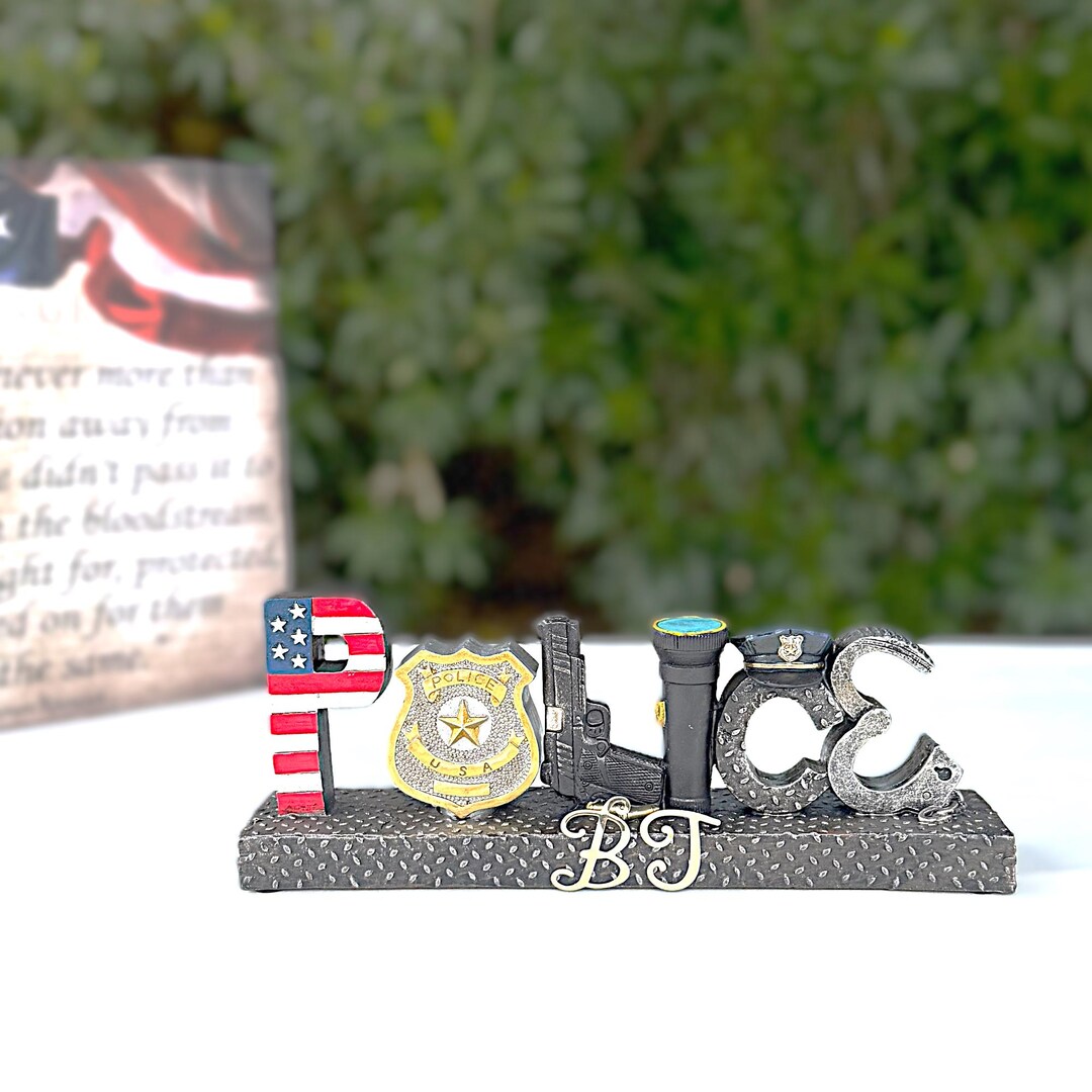 Policemen Desk Decor Law Enforcement Gift Patriotic Statue First ...