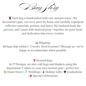 Repurposed Firefighter Gear Duffle Bag: Personalized First Responder ...