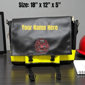 Firefighter Laptop Bag Messenger Bag, Durable Vinyl Briefcase ...