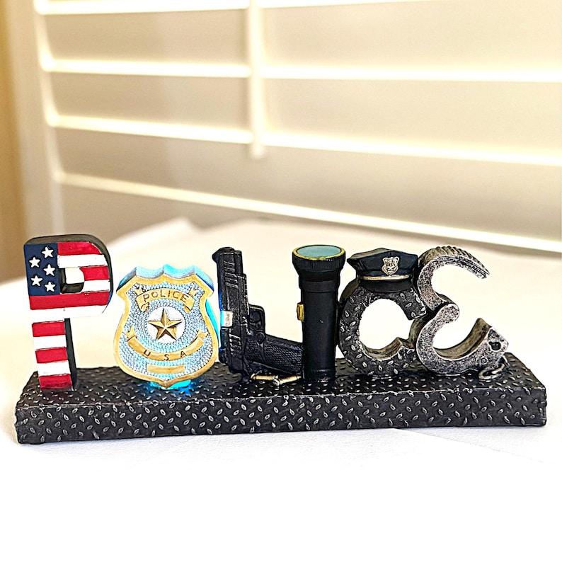 Policemen Desk Decor Law Enforcement Gift Patriotic Statue First ...