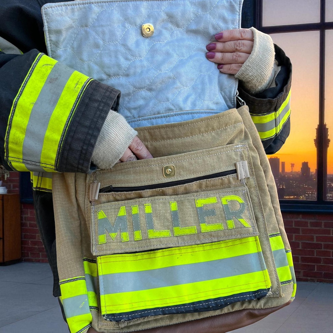 Firefighter Messenger Bag Turnout Gear Crossbody Purse Firefighter Gift ...