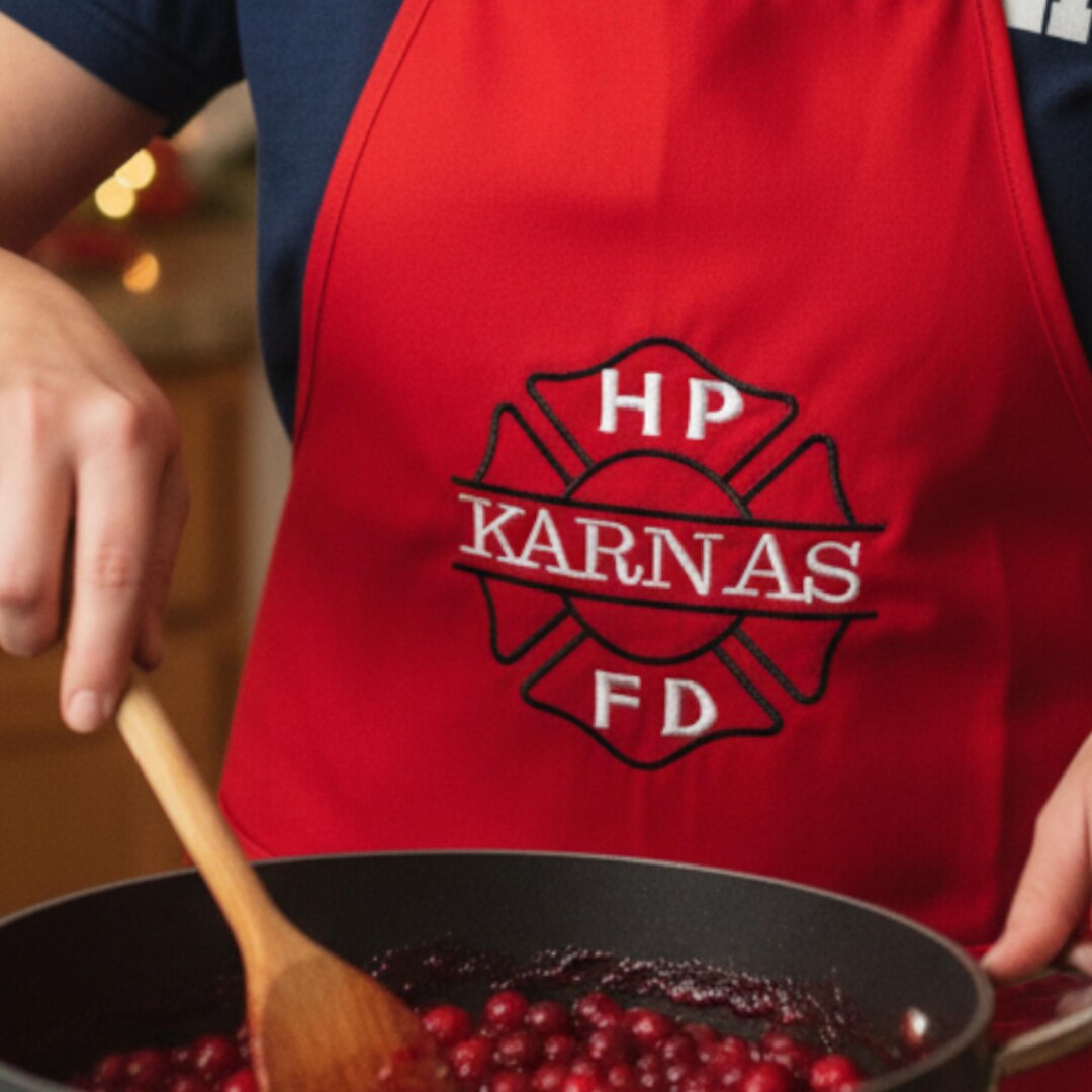 Firefighter Apron Personalized Custom Fire Dept Cooking Apron ...