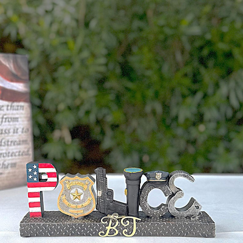 Policemen Desk Decor Law Enforcement Gift Patriotic Statue First ...