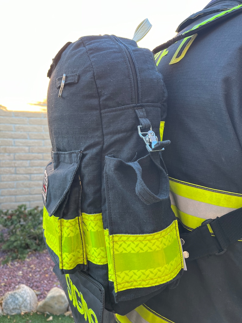 Recycled Backpack for First Responders Black Bag From Your Own Turnouts ...