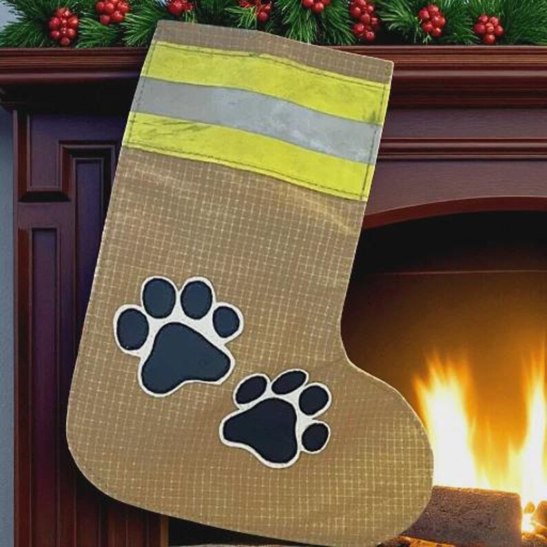 Firefighter Christmas Stocking Personalized Fire Dept Holiday Decor ...