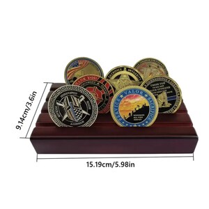 Military Wood Challenge Coin Display Case Durable Wooden Army Desk ...