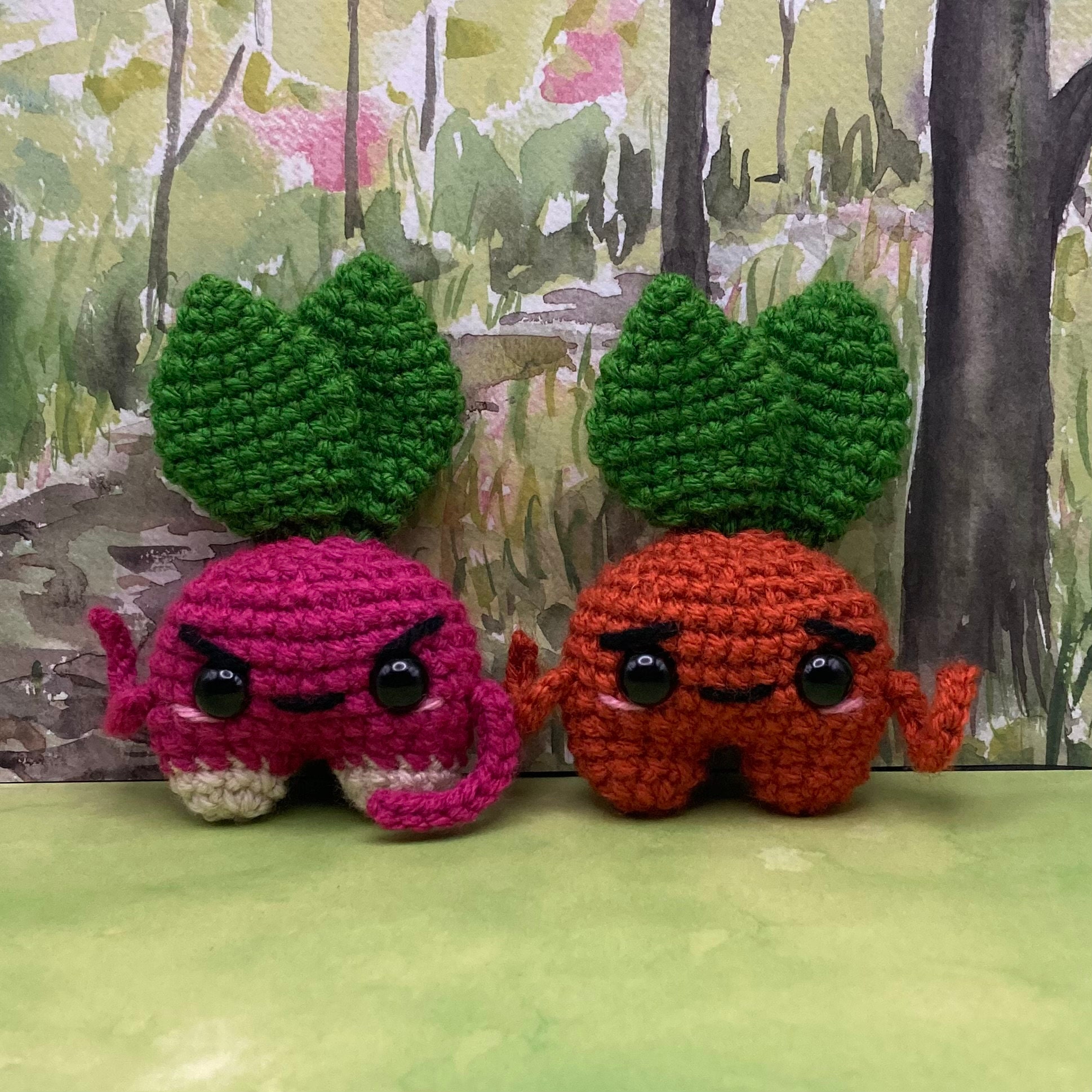 Radish Sprites, Crochet Amigurumi Magical Creature Radish Carrot Turnip ...