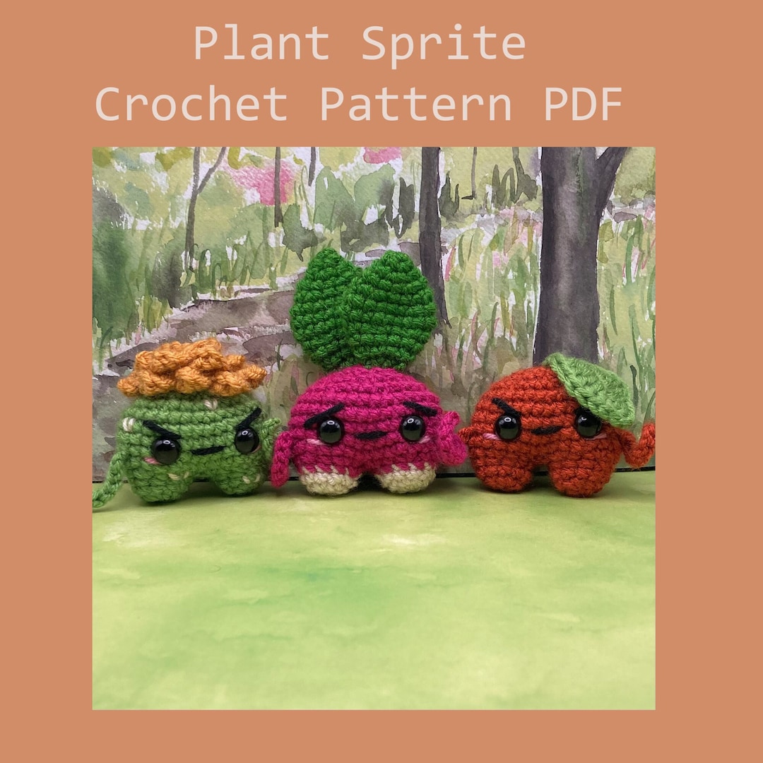 3 in 1 Plant Sprite Crochet Pattern, Cactus Sprite, Radish Sprite and ...