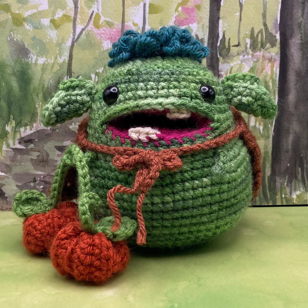 Albert the Goblin, an Adorable Crochet Plush Pumpkin Farming Goblin ...