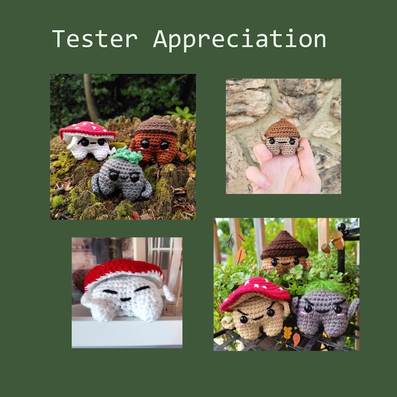 Forest Sprite 3 in 1 Crochet Pattern Mushroom Sprite, Acorn Sprite and ...