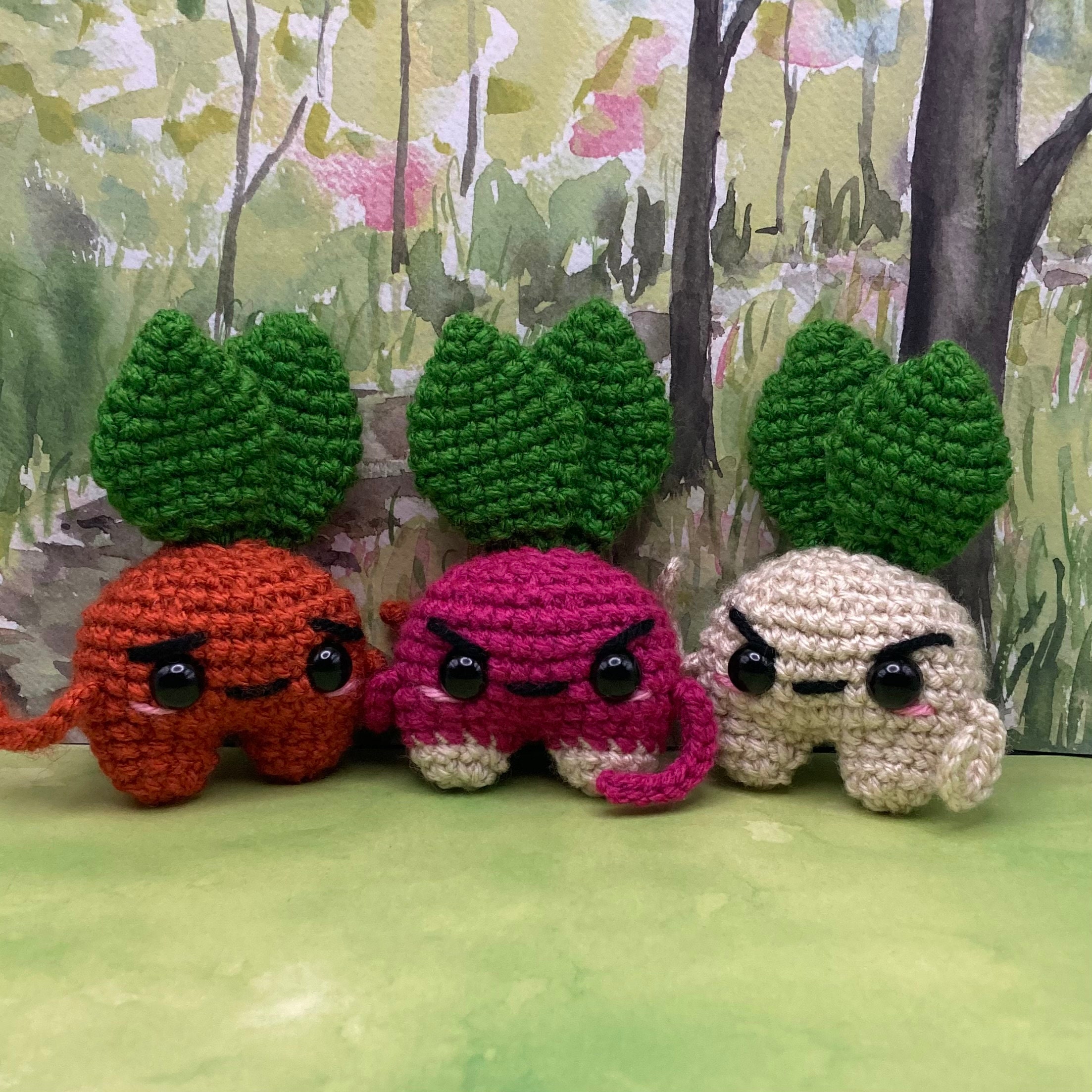 Radish Sprites, Crochet Amigurumi Magical Creature Radish Carrot Turnip ...