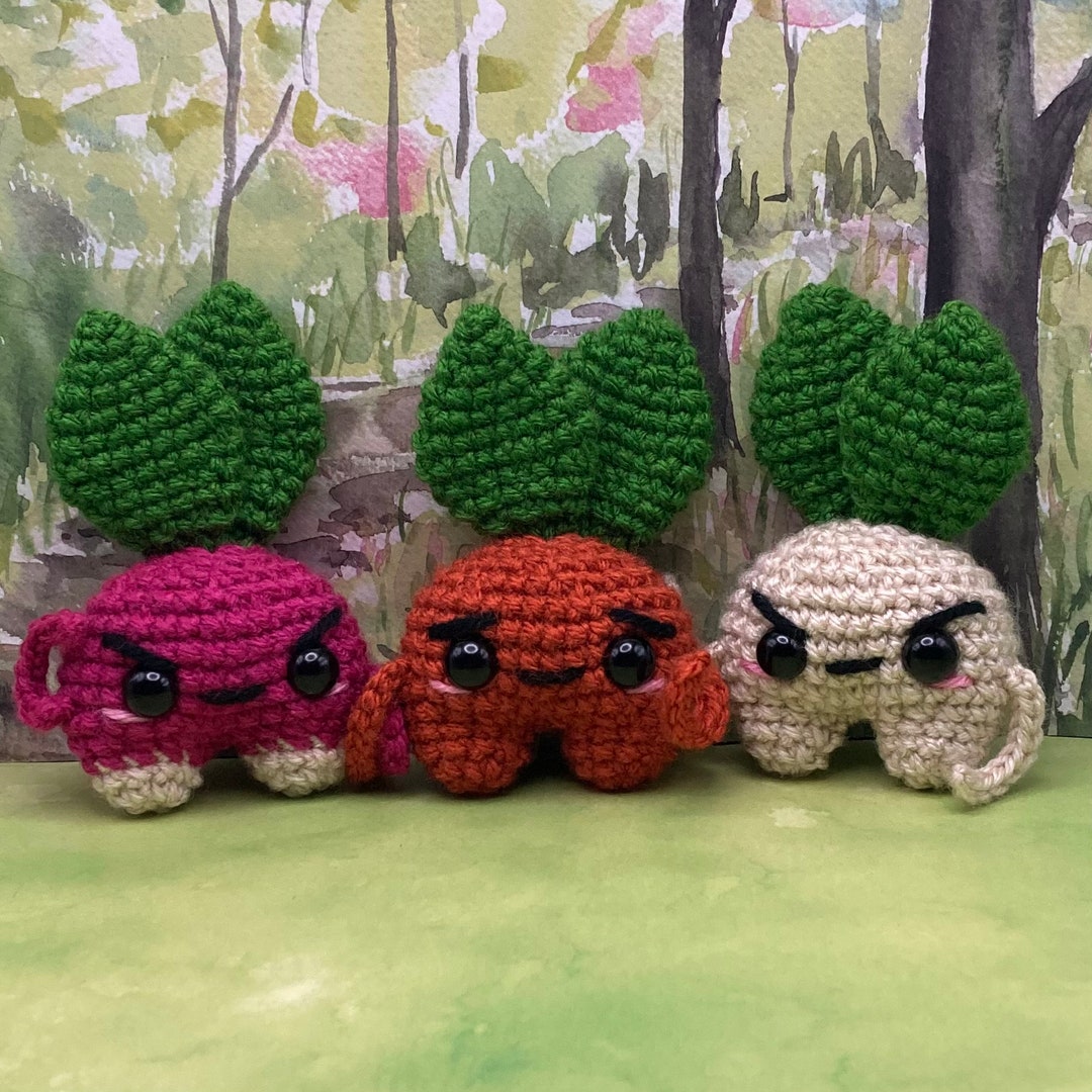 Radish Sprites, Crochet Amigurumi Magical Creature Radish Carrot Turnip ...
