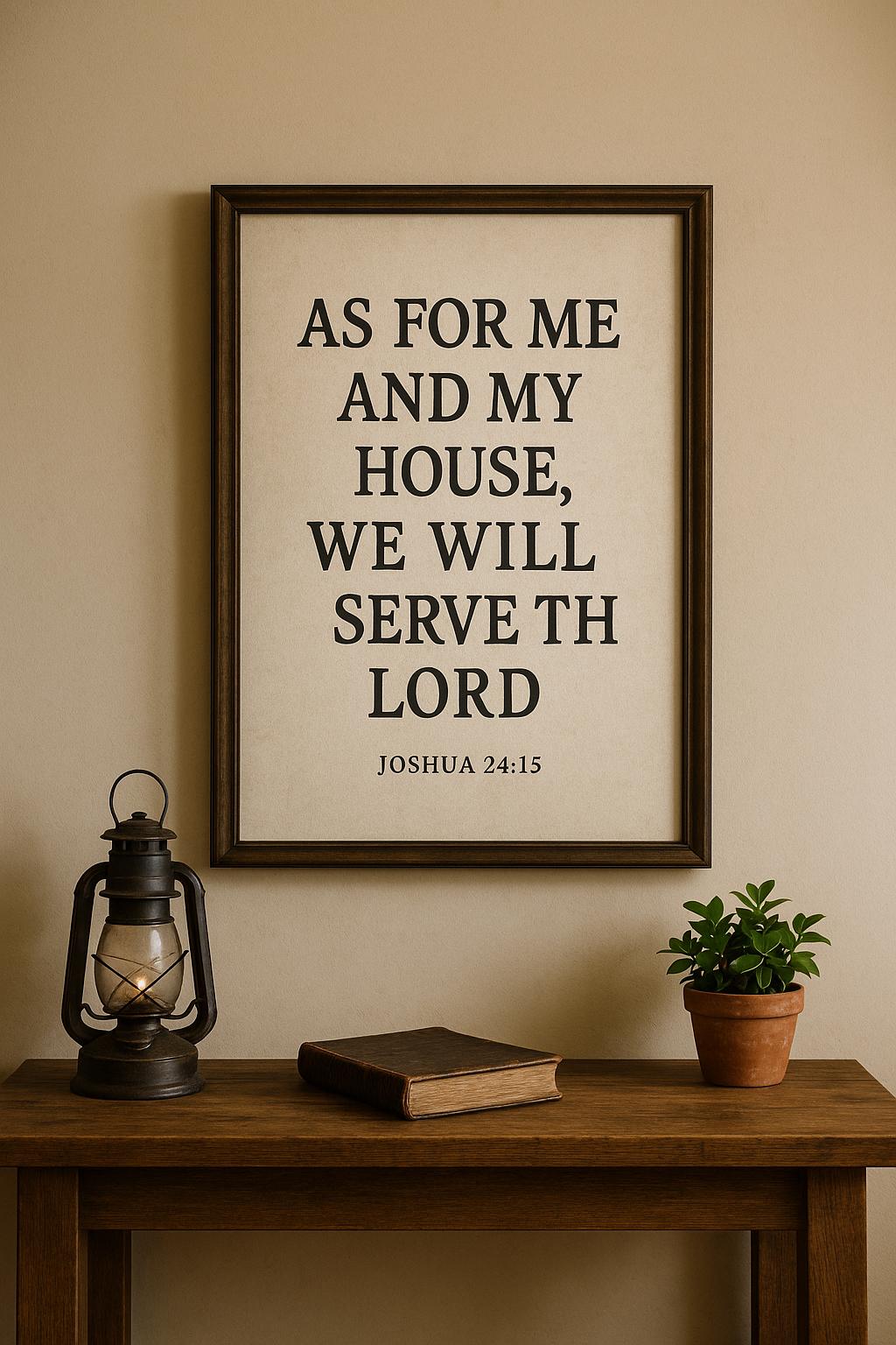 Joshua 24:15 Scripture Wall Art | “as for Me and My House” | Rustic ...