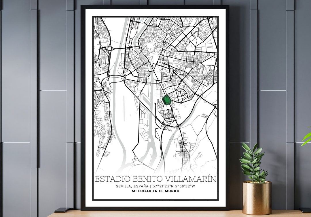 Benito Villamarín Stadium Map, Real Betis, Football Stadium Poster ...