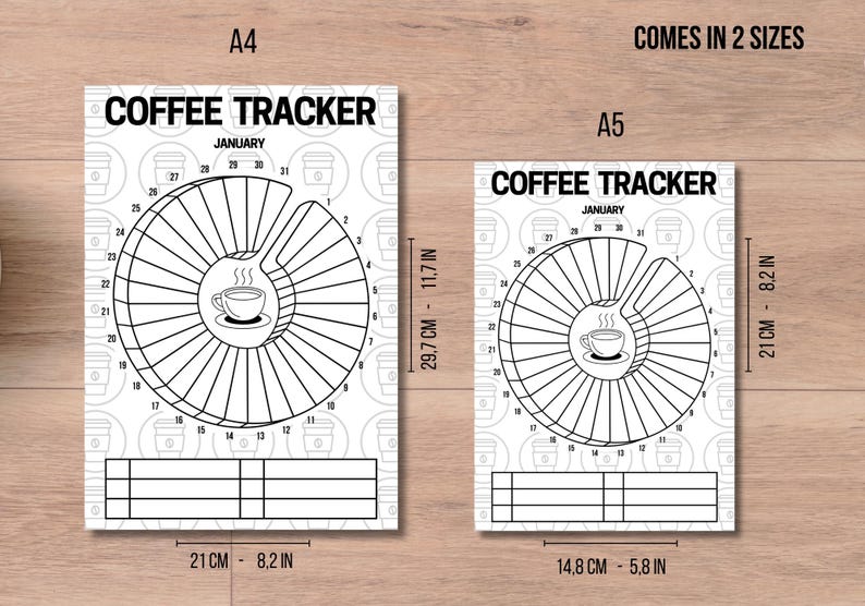 Coffee Tracker, Printable Journal Page, 30 Day Challenge, Printable ...