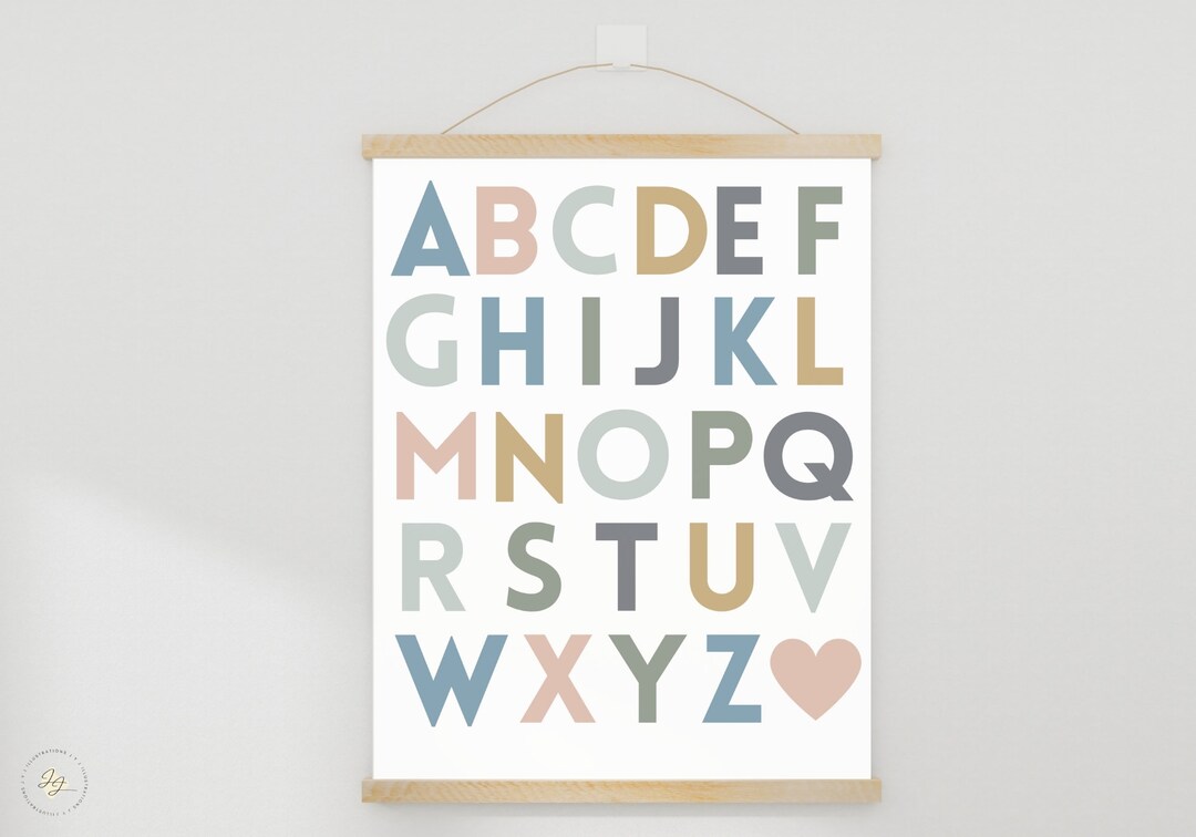 Neutral Colored ABC, Children's Alphabet, Children's Art, ABC Printable ...
