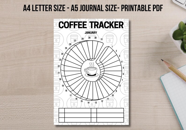 Coffee Tracker, Printable Journal Page, 30 Day Challenge, Printable ...