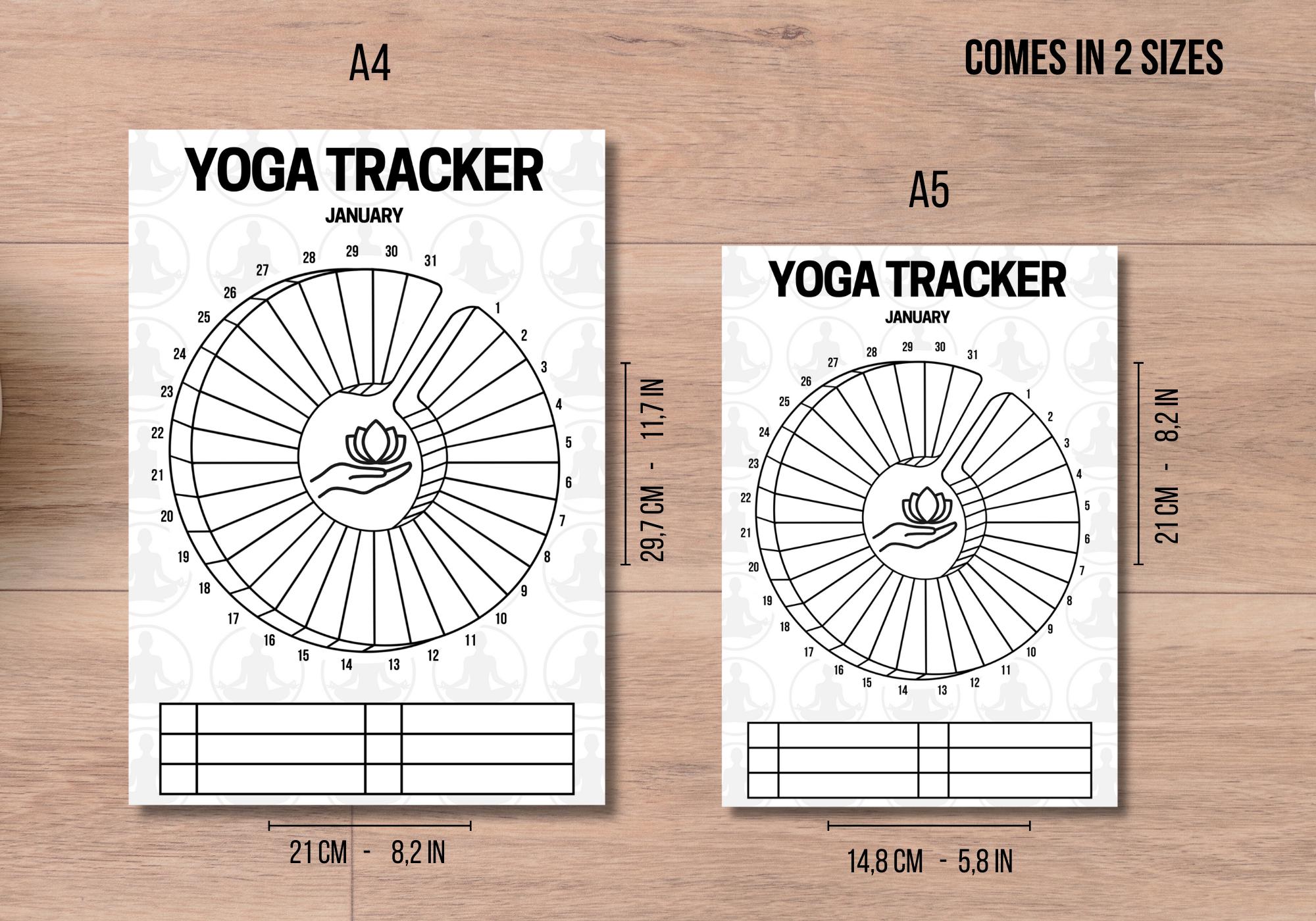 Yoga Tracker, Printable Journal Page, 30 Day Challenge, Printable ...