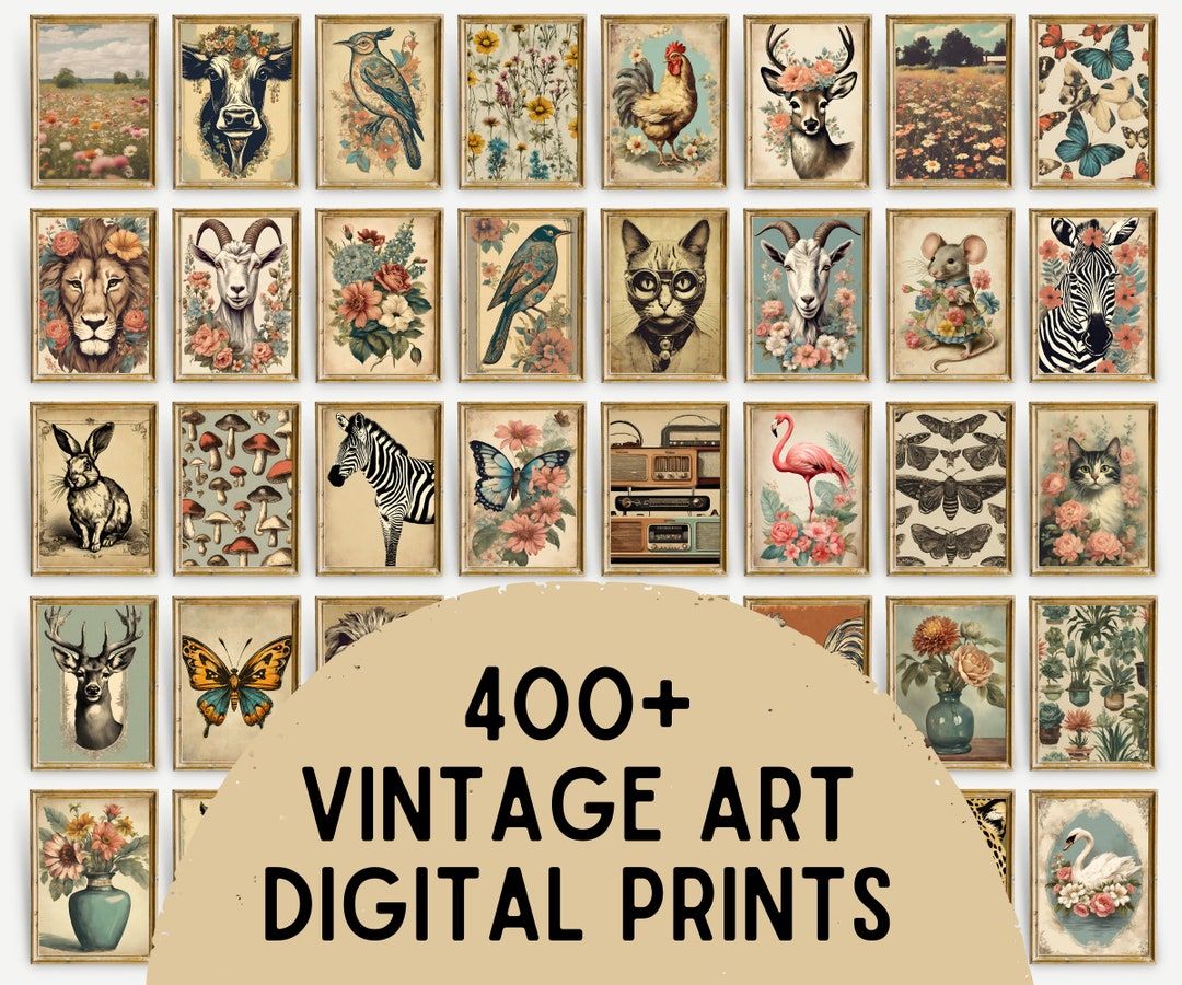 400+ Vintage Art Prints, Art Prints Mega Bundle, Vintage Art Prints ...