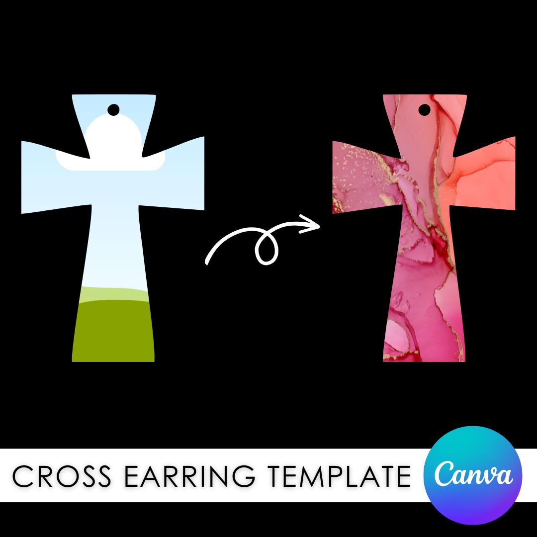 Canva Cross Earring Template, Editable Earring Template, Canva Template ...
