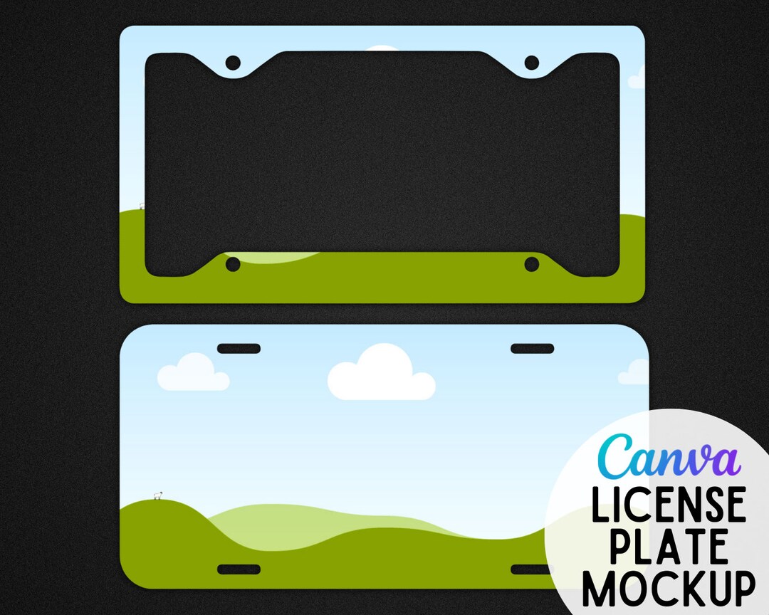 Canva License Plate Frame Template Editable License Plate - Etsy