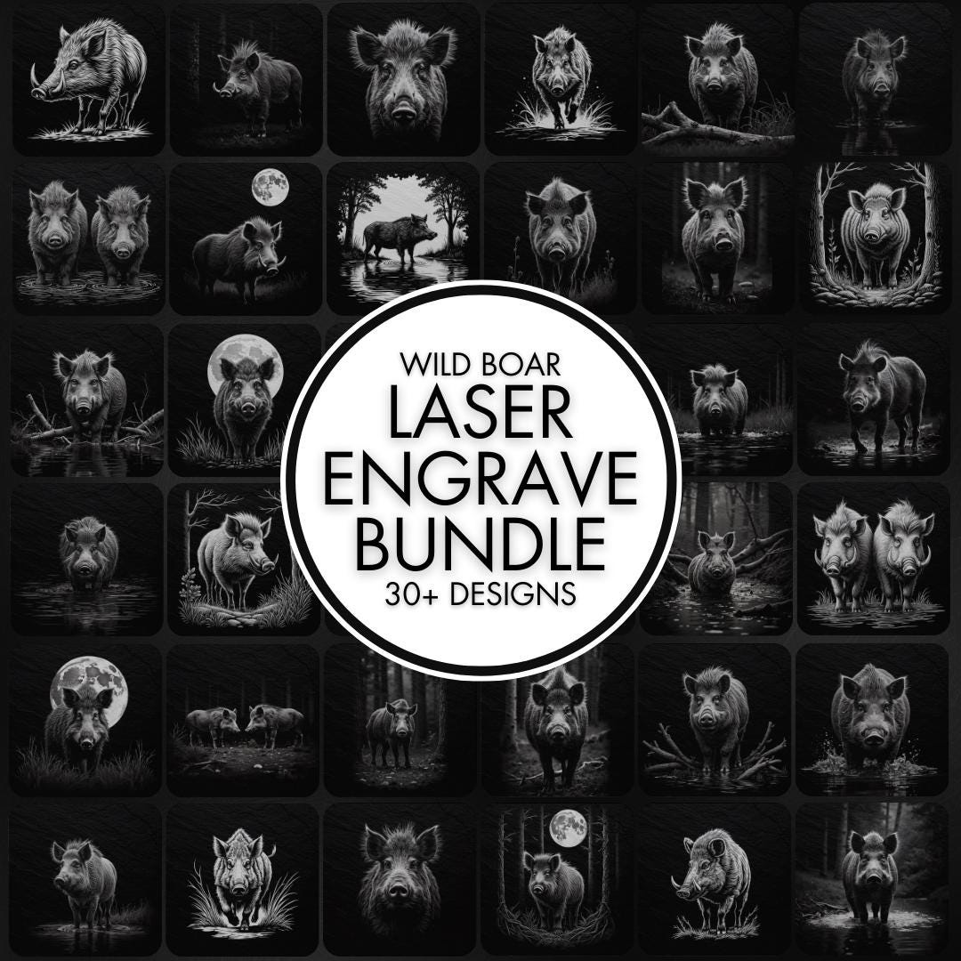 30+ Boar Laser Engraving PNG Files for Slate Coaster, Entire Shop Sale ...