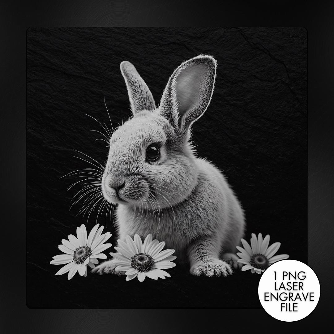 Baby Rabbit Laser Engraving PNG, Slate Engraving PNG, Laser Burning ...