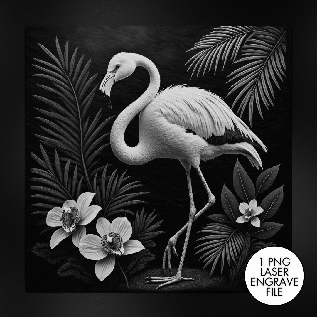 Flamingo Laser Engraving PNG, Slate Engraving PNG, Laser Burning, Laser ...