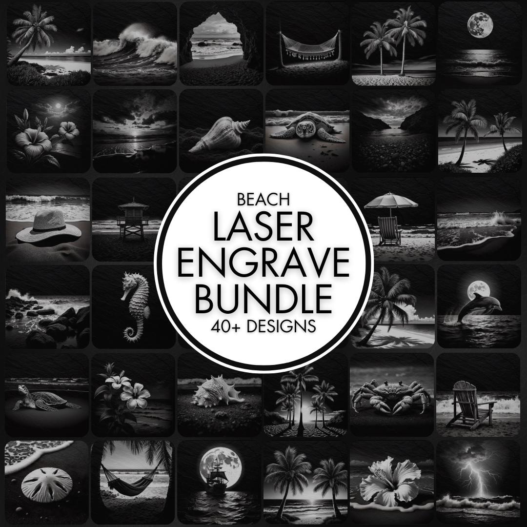 40+ Beach Laser Engraving PNG Files for Slate Coaster, Entire Shop Sale ...