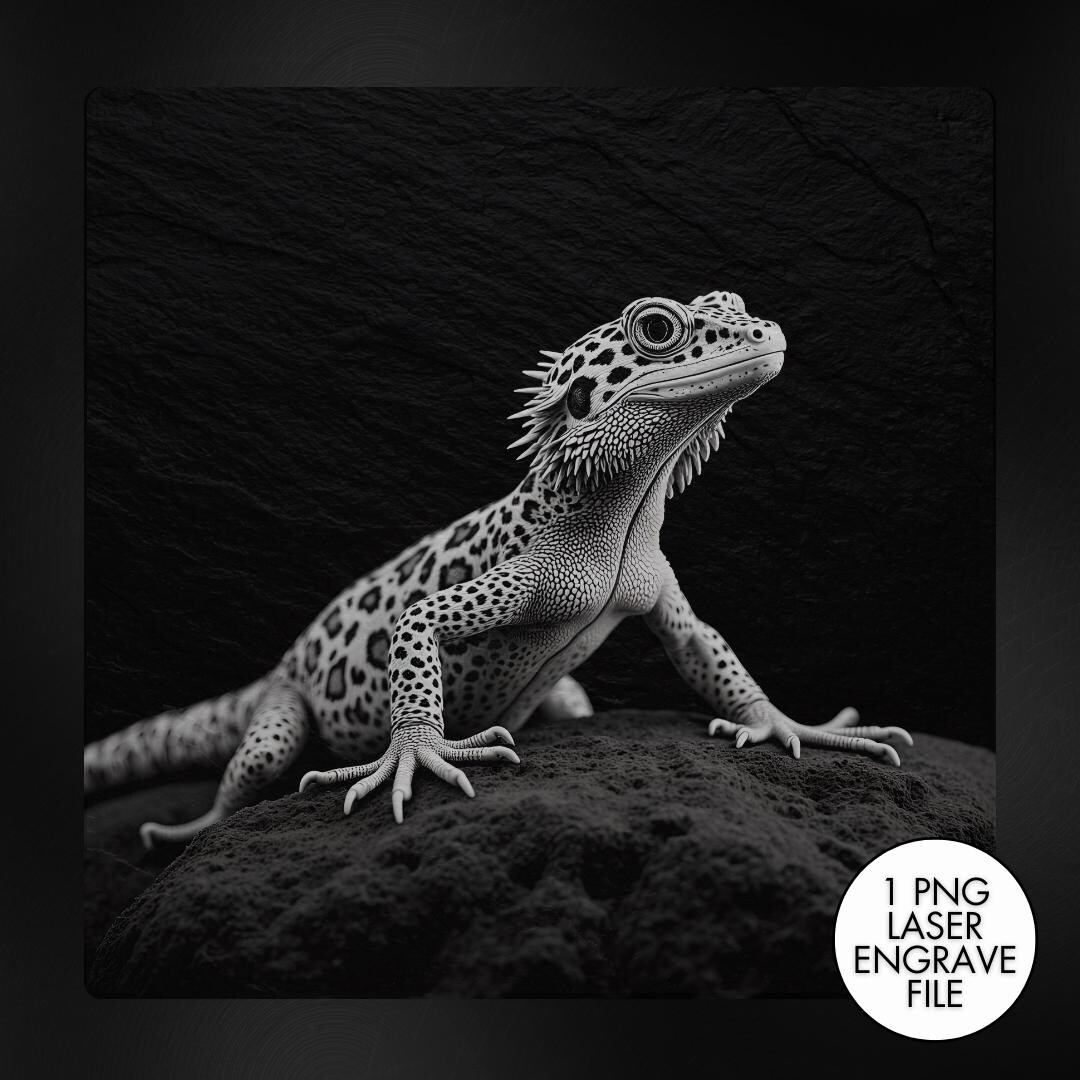 Leopard Gecko Laser Engraving PNG, Slate Engraving PNG, Laser Burning ...