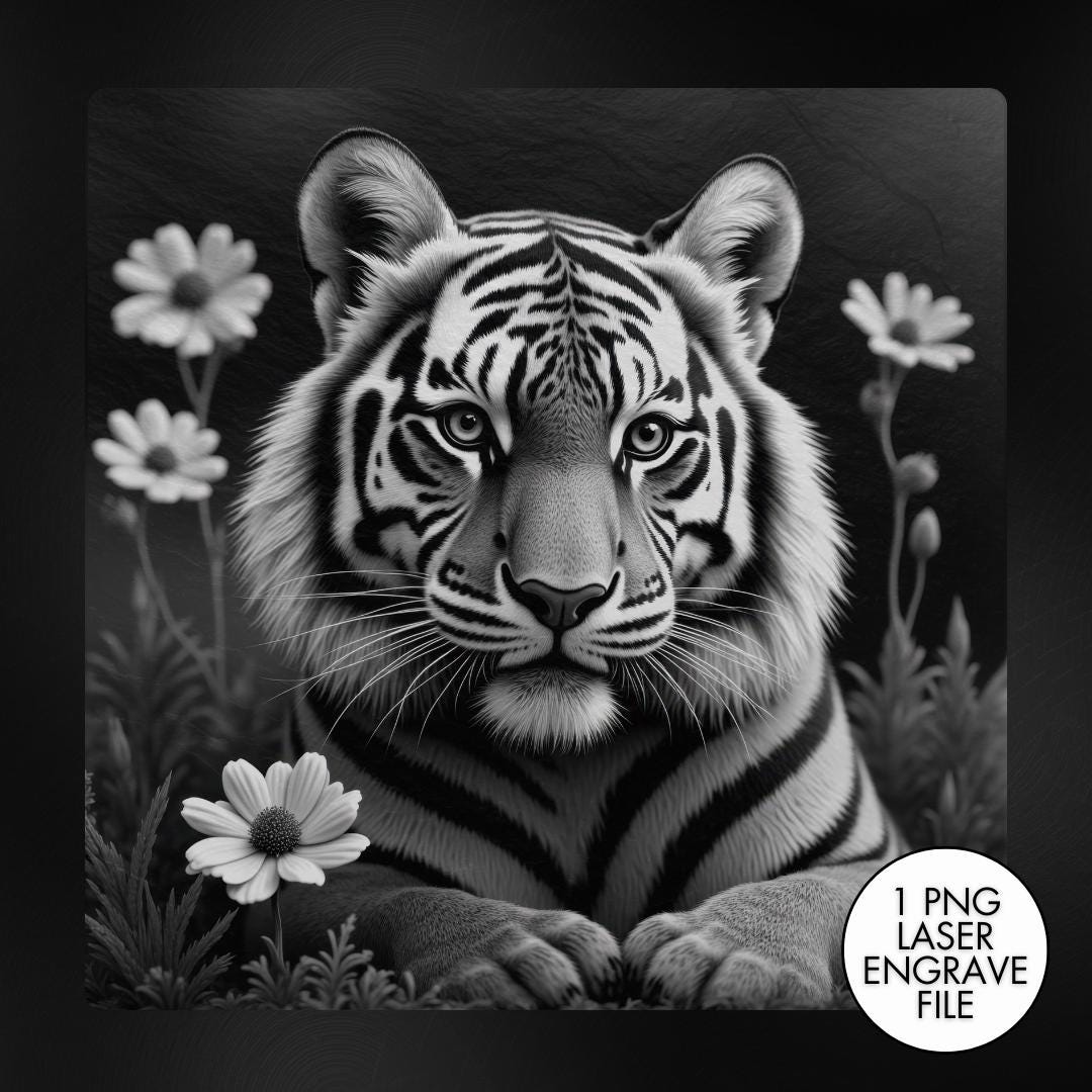 Tiger Laser Engraving PNG, Slate Engraving PNG, Laser Burning, Laser ...
