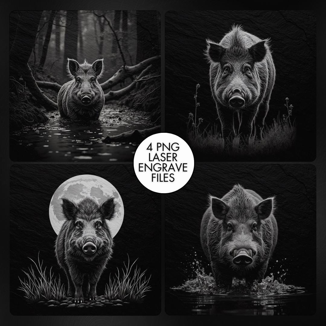 4 Boar Laser Engraving PNG, Slate Engraving PNG, Laser Burning, Laser ...