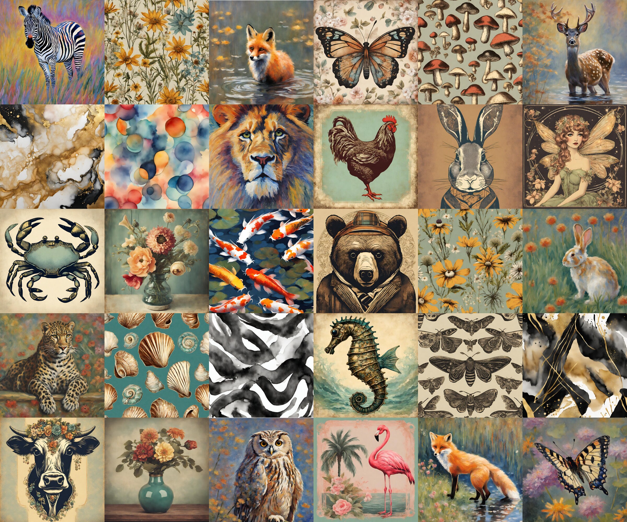 1600 Eclectic Prints, Art Prints Mega Bundle, Eclectic Vintage Art ...