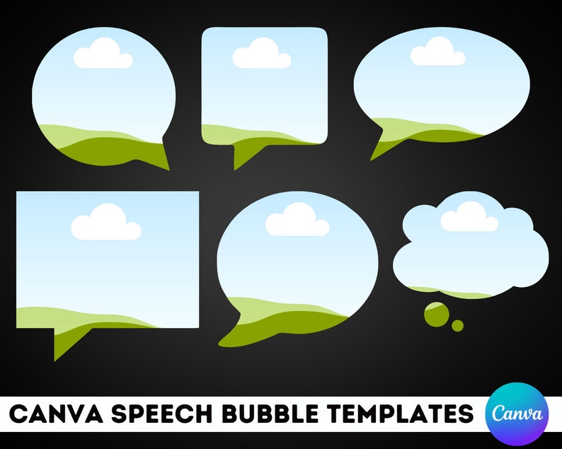 Canva Speech Bubbles Template Editable Template Canva - Etsy