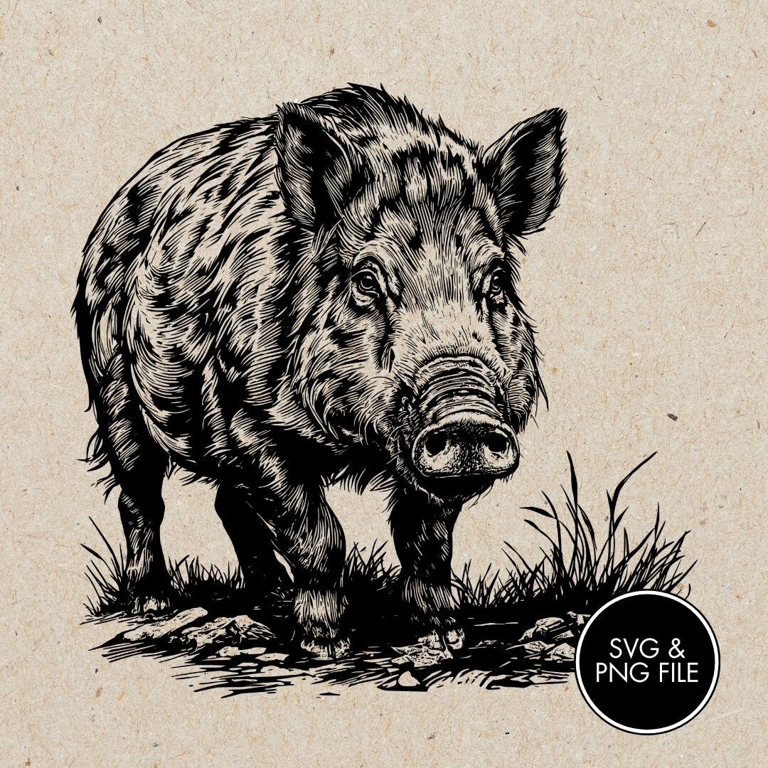 Wild Boar Cutting Board PNG SVG Files, Laser Engraving Files, Laser ...