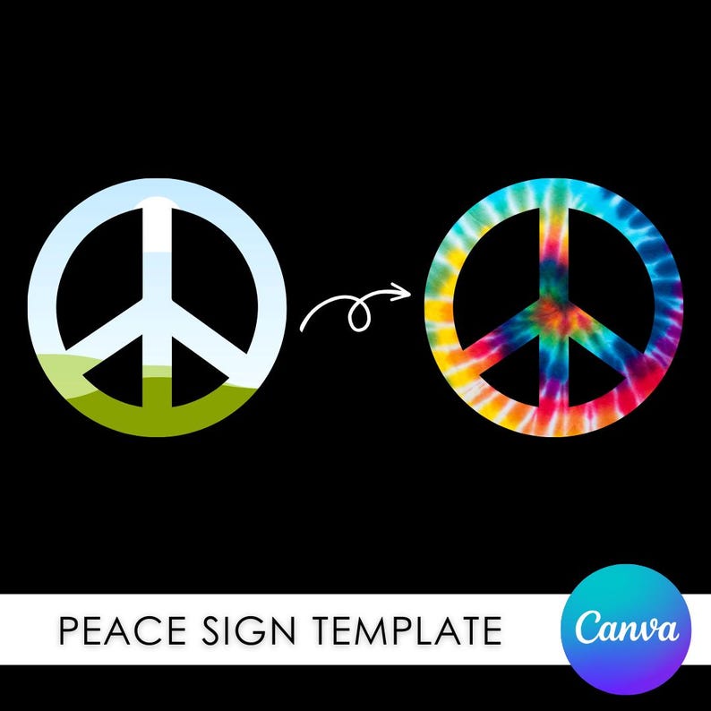 Peace Sign Template, Editable Peace Sign Template, Canva Template ...